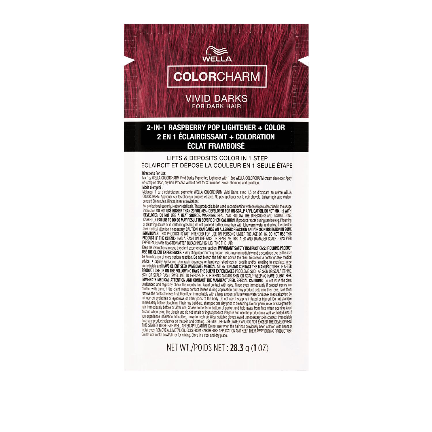 Wella colorcharm Raspberry Pop Vivid Darks Pigmented 2-in-1 Lightener ...