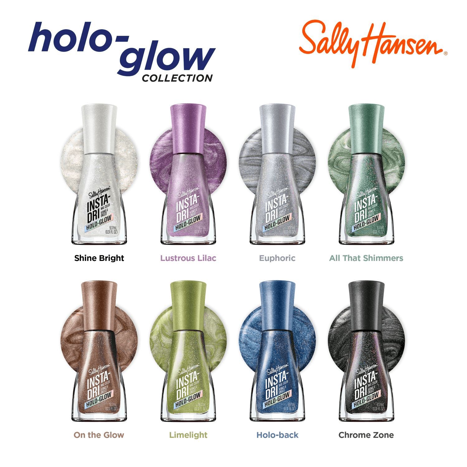 Sally Hansen HOLO GLOW Insta-Dri Lustrous Lilac Nail Color | Nails ...