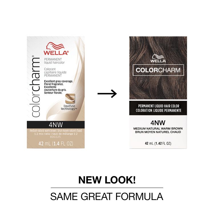 4NW Medium Natural Warm Brown colorcharm Permanent Liquid Hair Color by ...