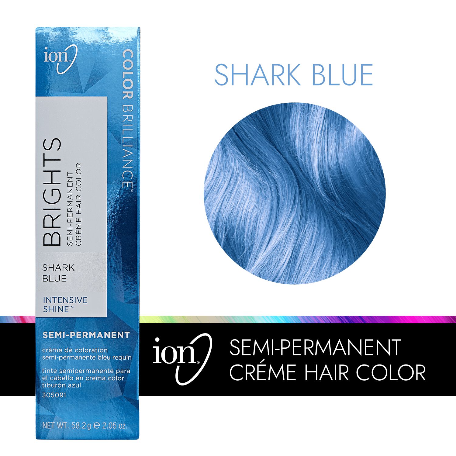 Shark Blue - Color Brilliance Brights Semi-Permanent Hair Color by Ion ...