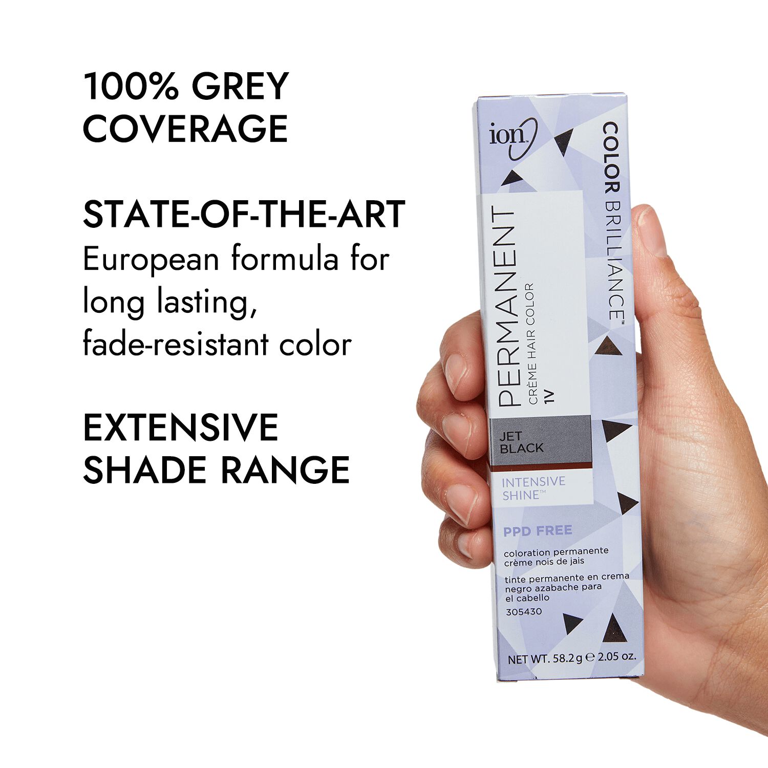 Ion 1V Jet Black Permanent Creme Hair Color by Color Brilliance ...