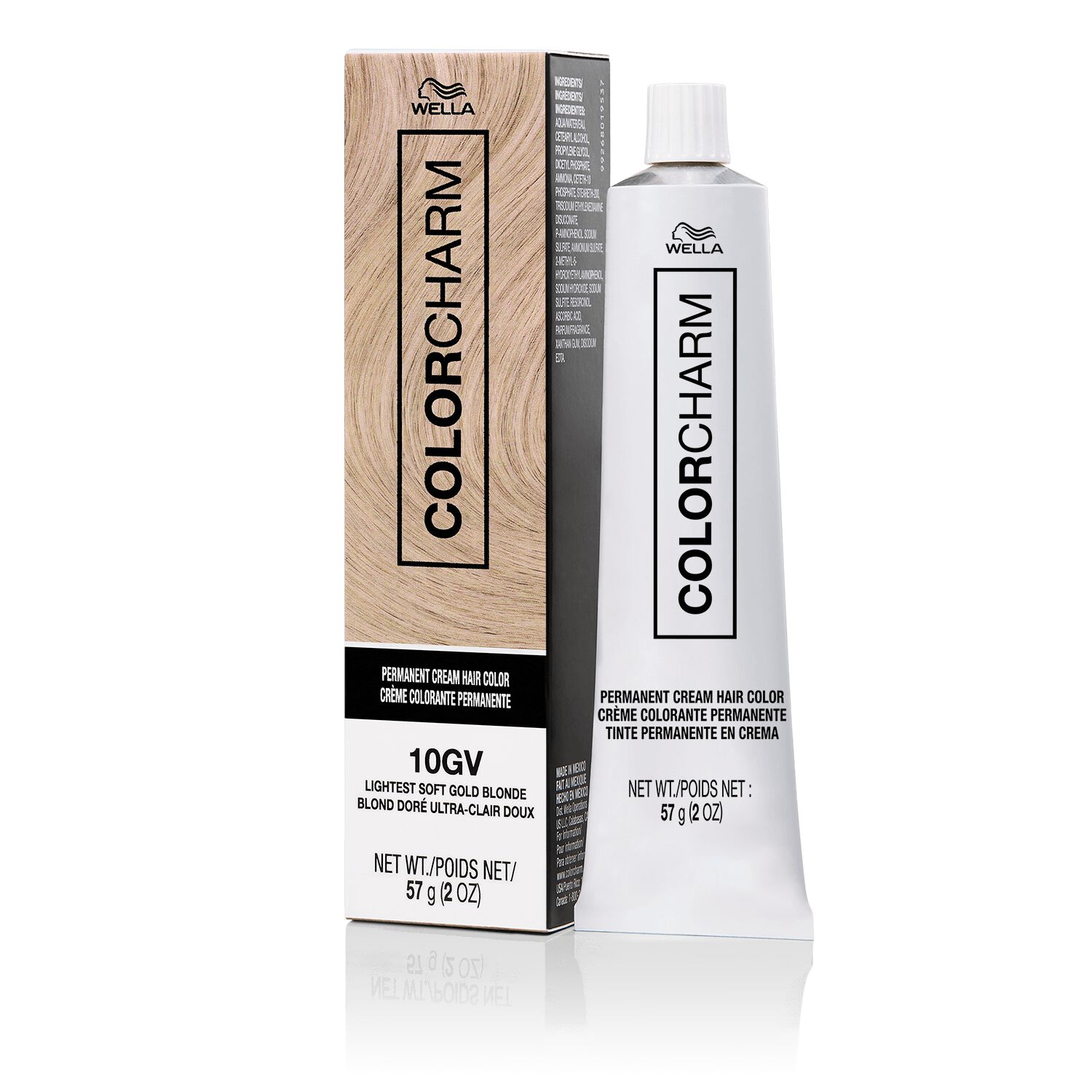 Wella colorcharm 10GV Lightest Soft Gold Blonde Permanent Cream Hair ...