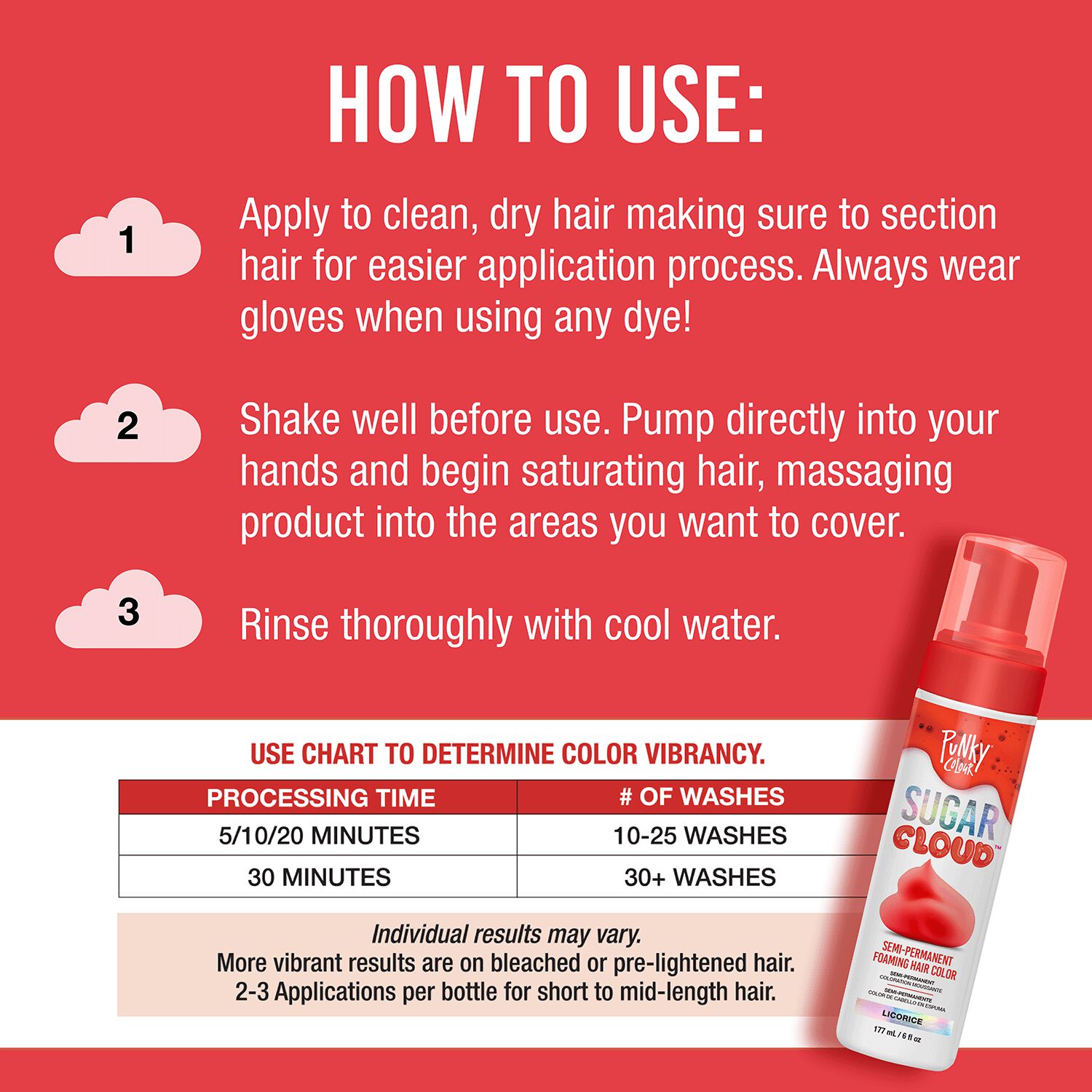 Sugar Cloud Semi-Permanent Foaming Hair Color Licorice | Sally Beauty