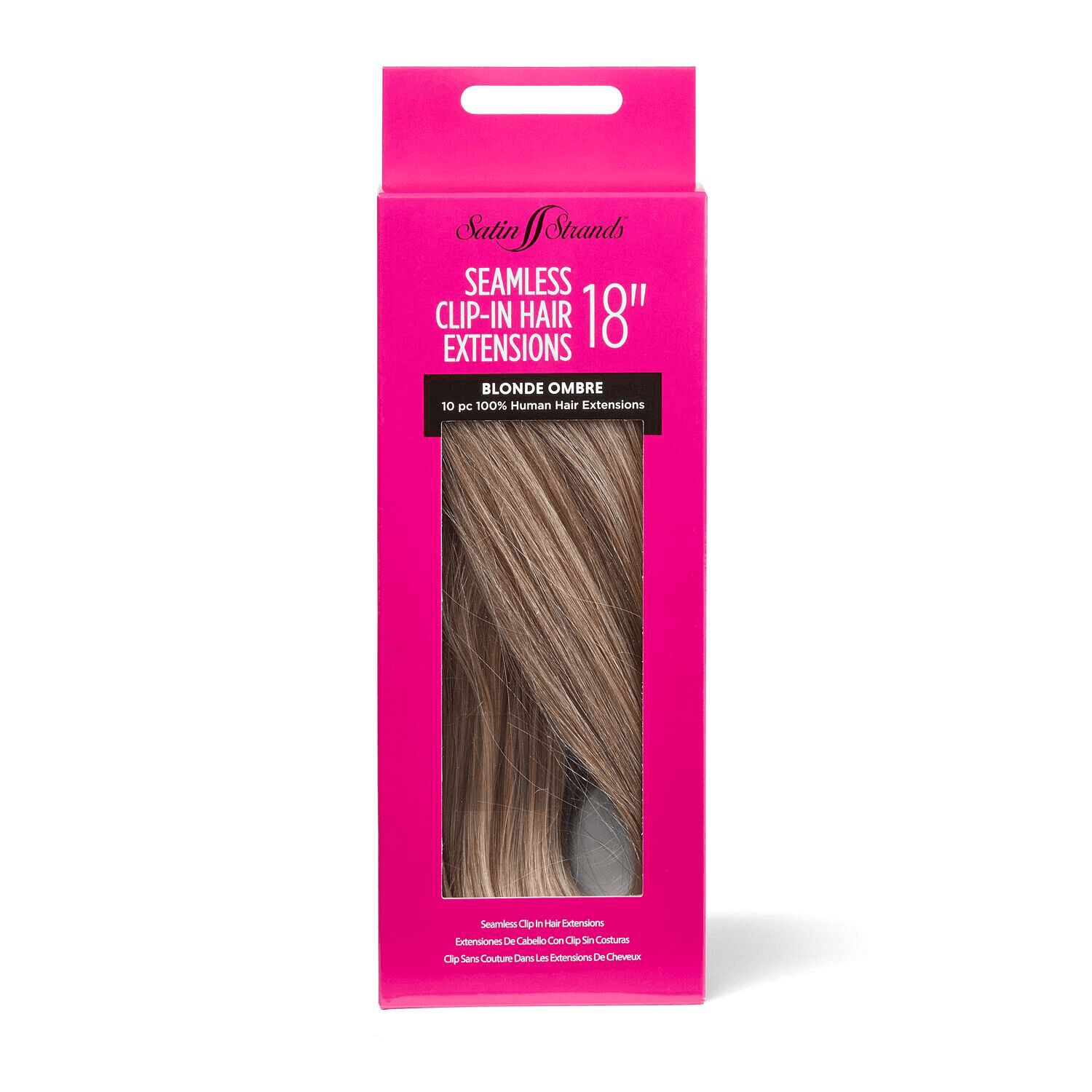 Satin Strands Blonde Ombre 18 Inch Seamless Clip-in Hair Extensions ...