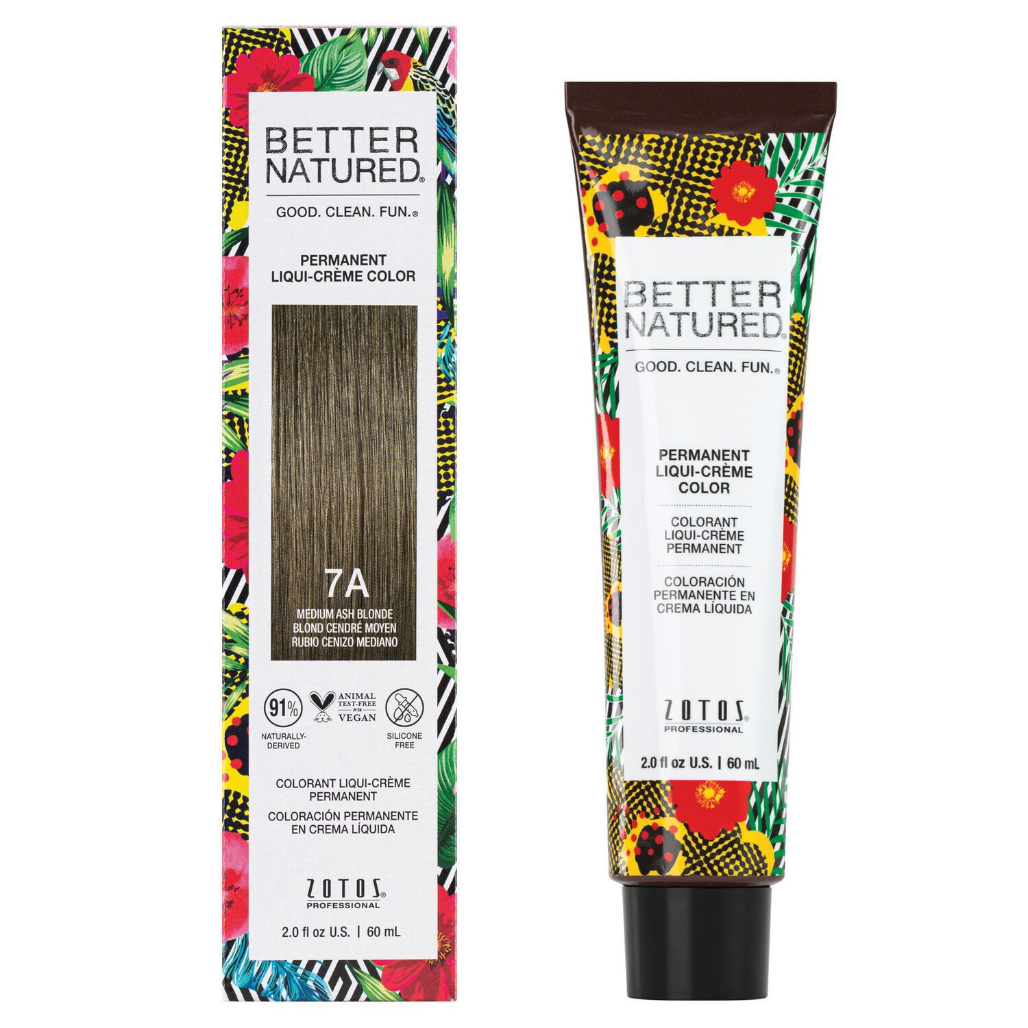 Better Natured 7A Medium Ash Blonde Permanent Liqui-Crème Hair Color ...