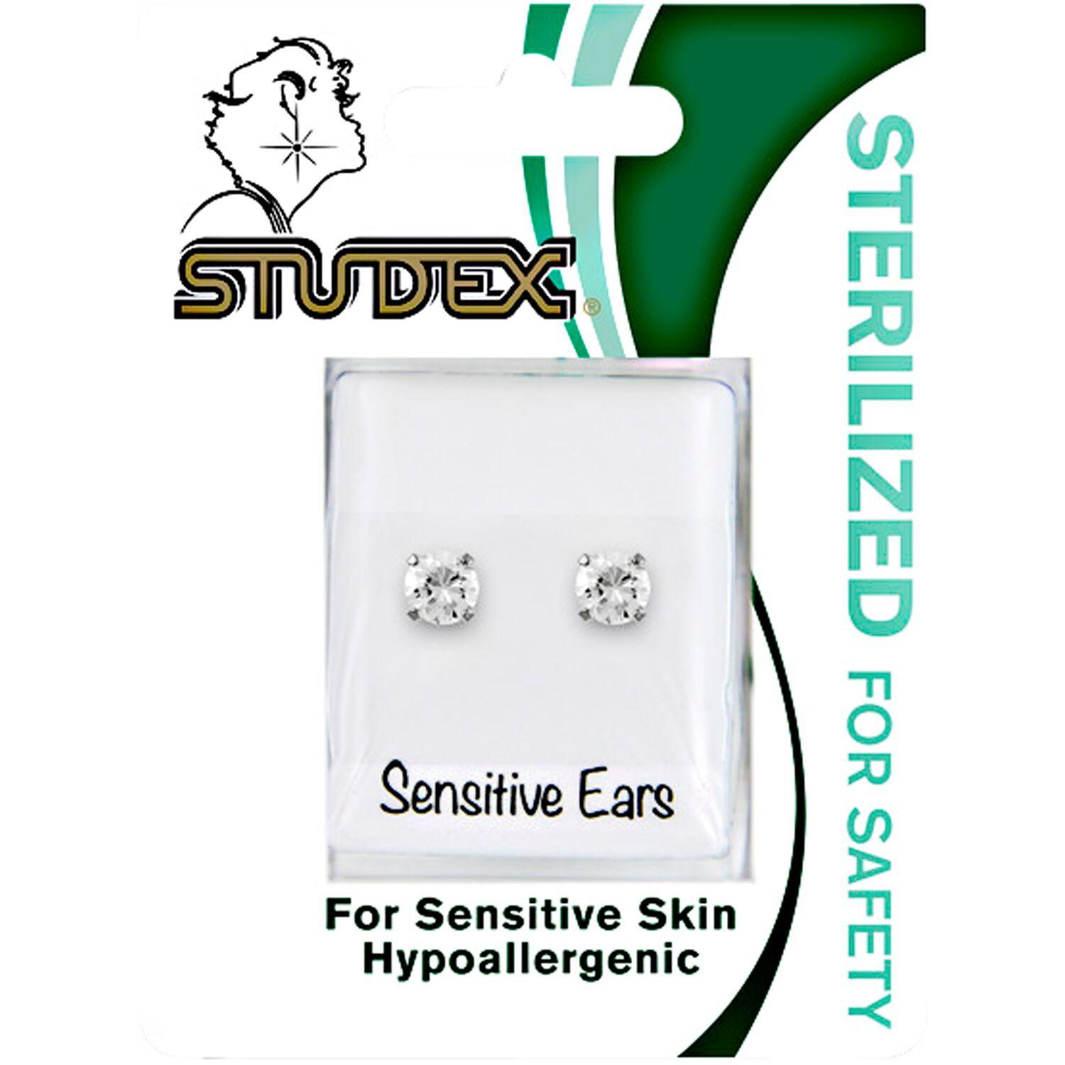 Studex Stainless Steel Cubic Zirconia Earrings