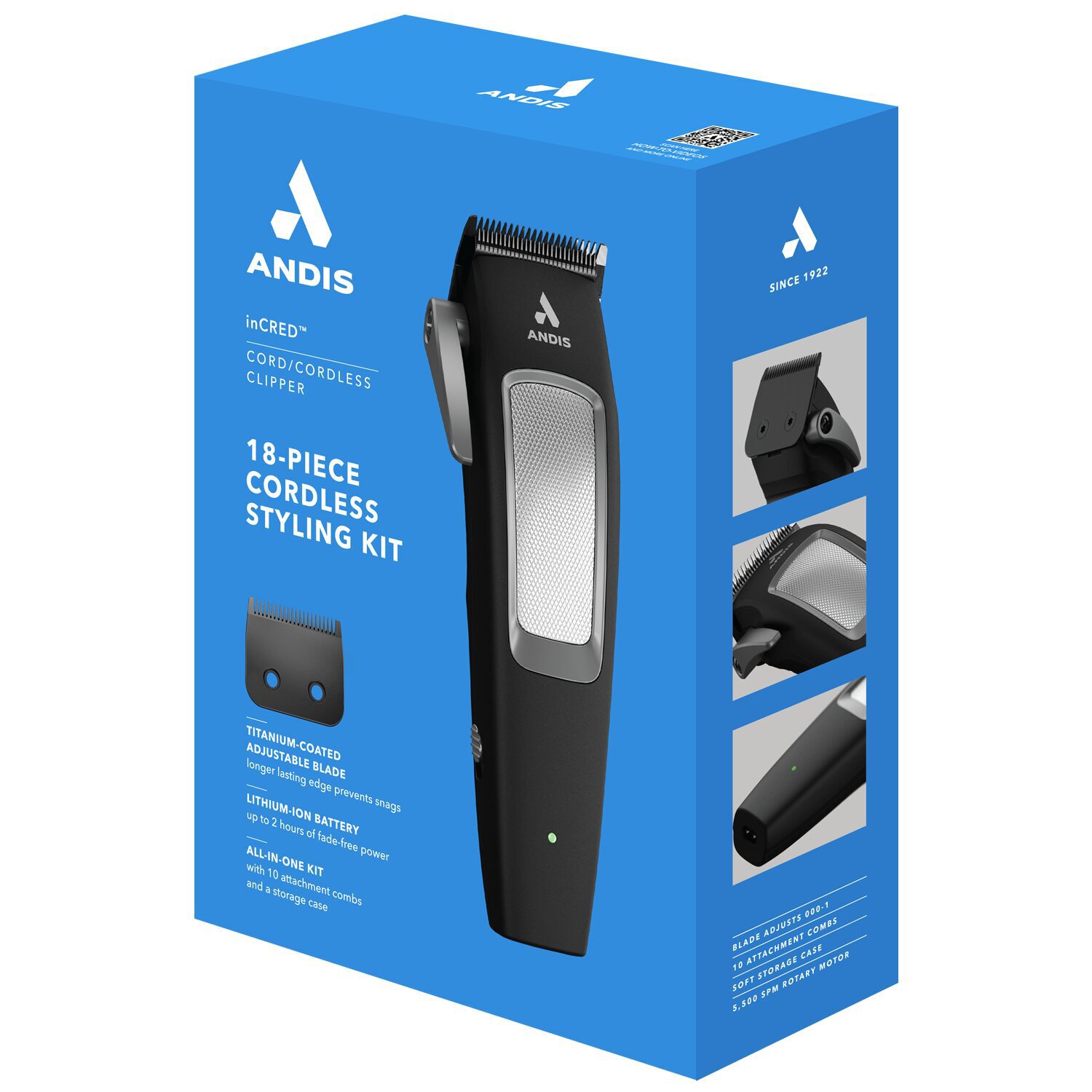 Andis inCRED Lithium-Ion Cordless Clipper Kit | Clippers & Trimmers ...