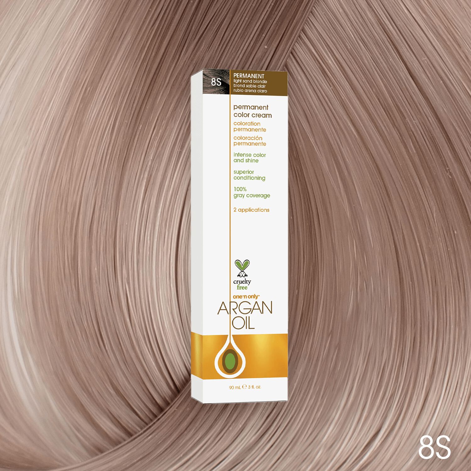One N Only Argan Oil Permanent Color Cream 8S Light Sand Blonde by ...
