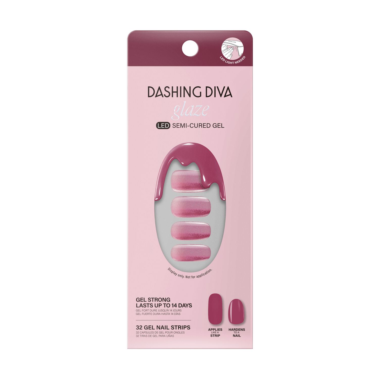 Dashing Diva Glazed Donut Sangria Glaze Semi-Cured Color Gel Strips | Press On Nail Kits | Sally ...