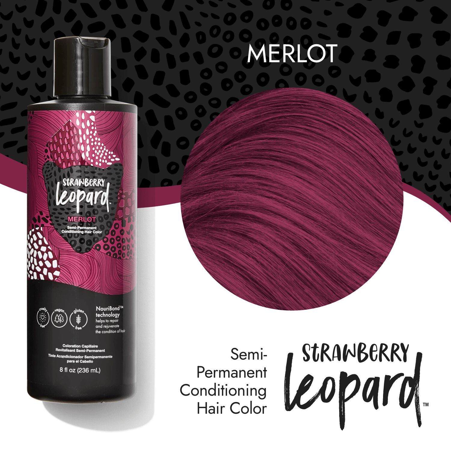 Strawberry Leopard Merlot Semi Permanent Conditioning Hair Color | Semi ...