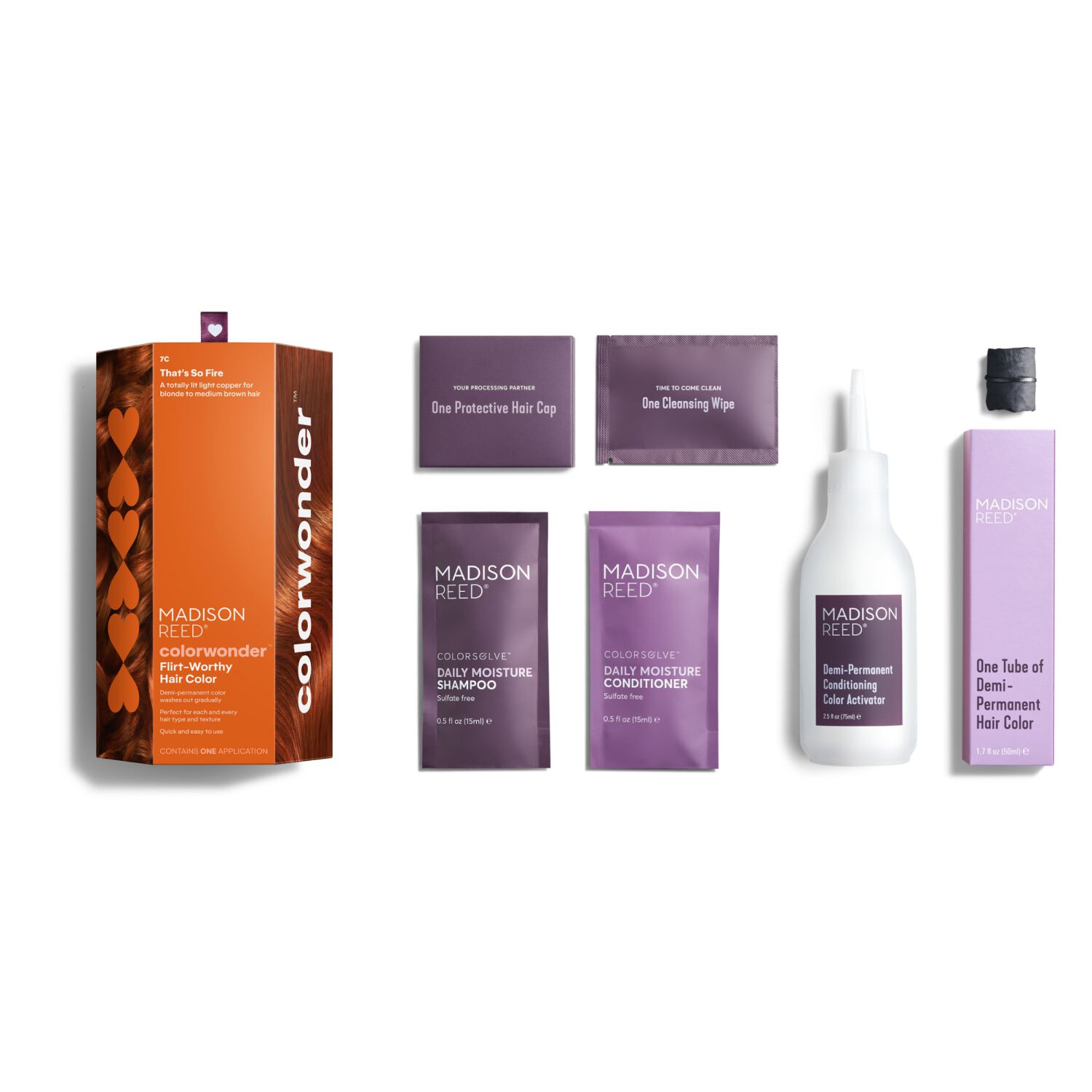 ColorWonder Demi-Permanent Hair Color Kit 7C That's So Fire | Sally Beauty