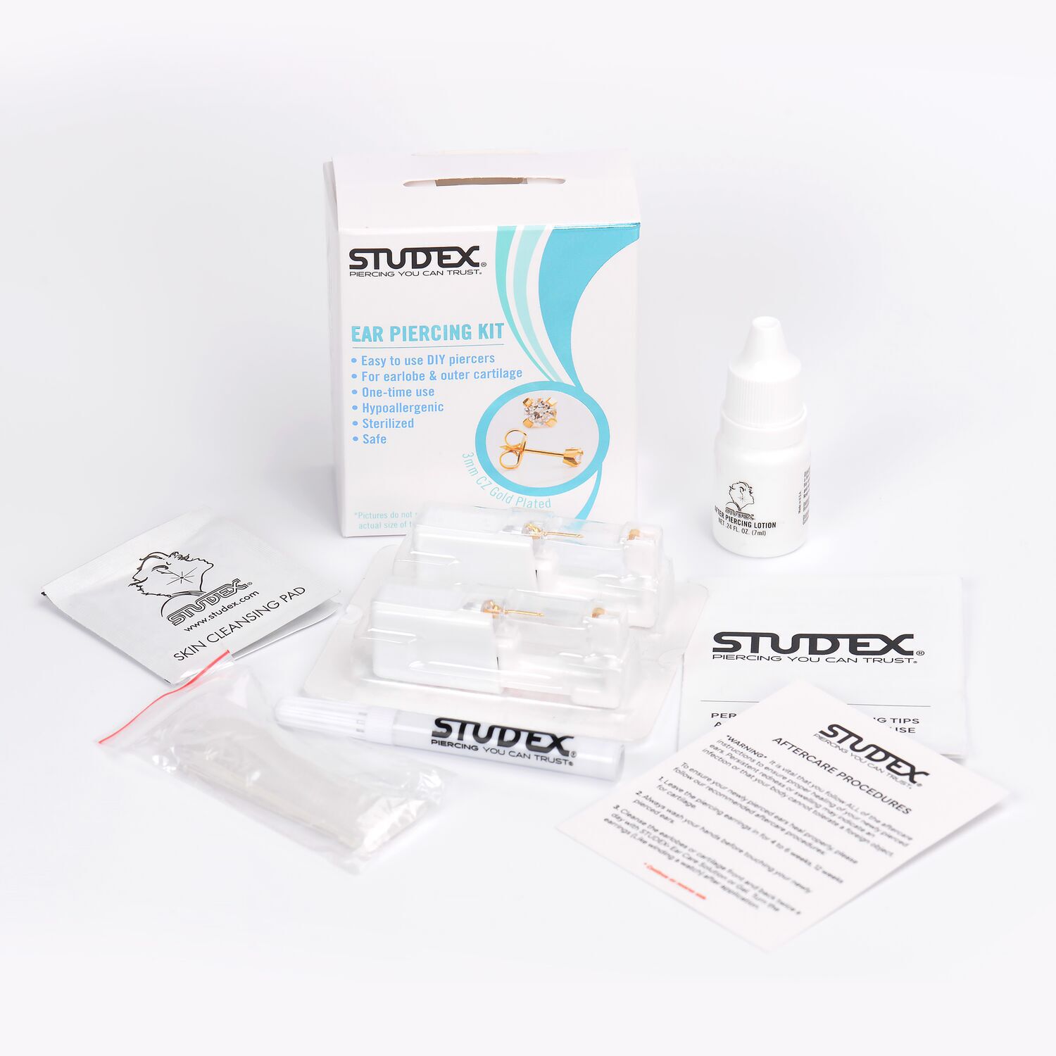Studex Personal Ear Piercing Kit 3mm CZ Gold Plated | Sally Beauty