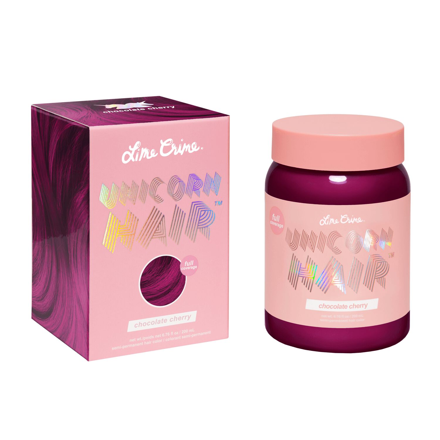 Unicorn Hair Chocolate Cherry Semi-Permanent Full Coverage Hair Color ...