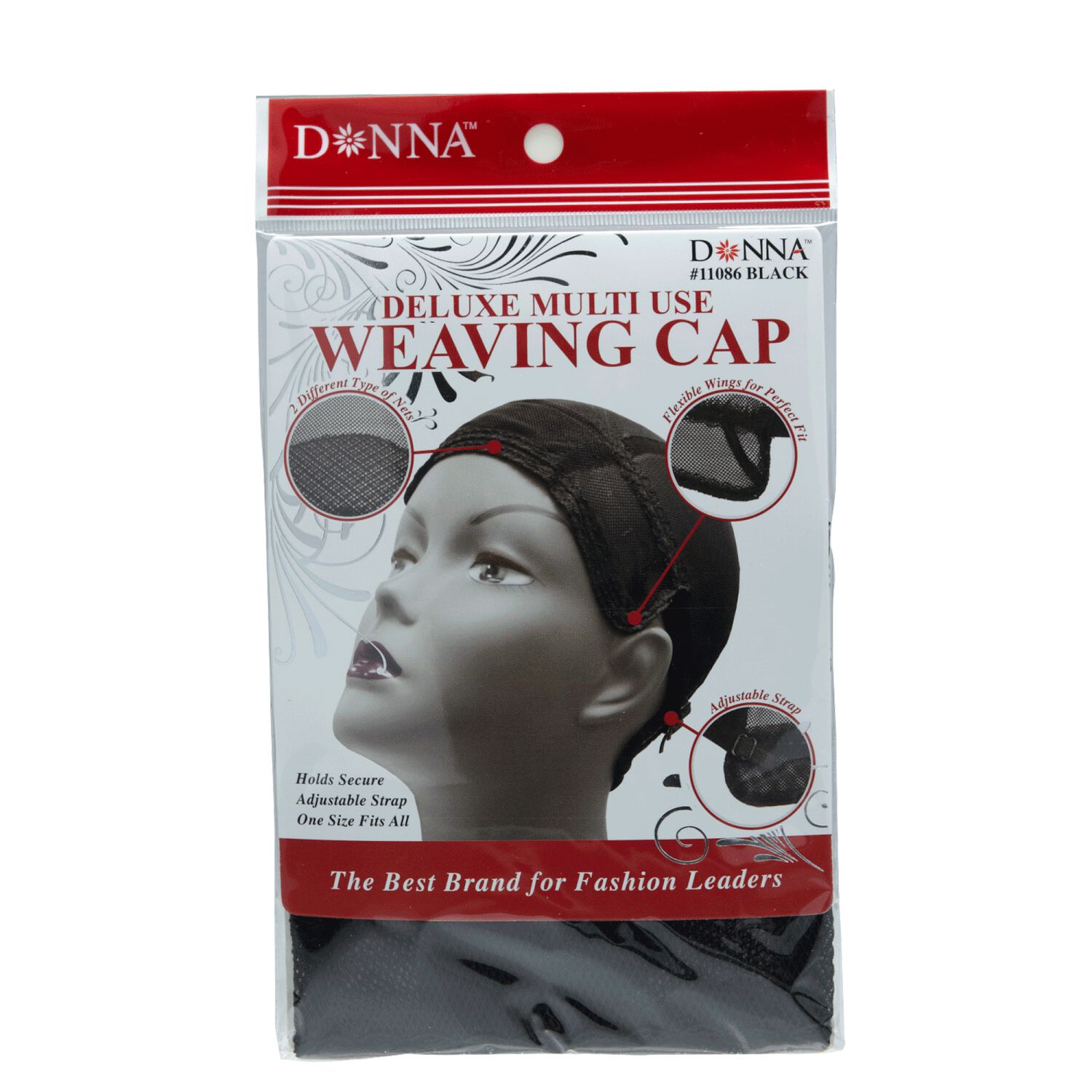 Donna Multi-Use Adjustable Weaving Cap Black