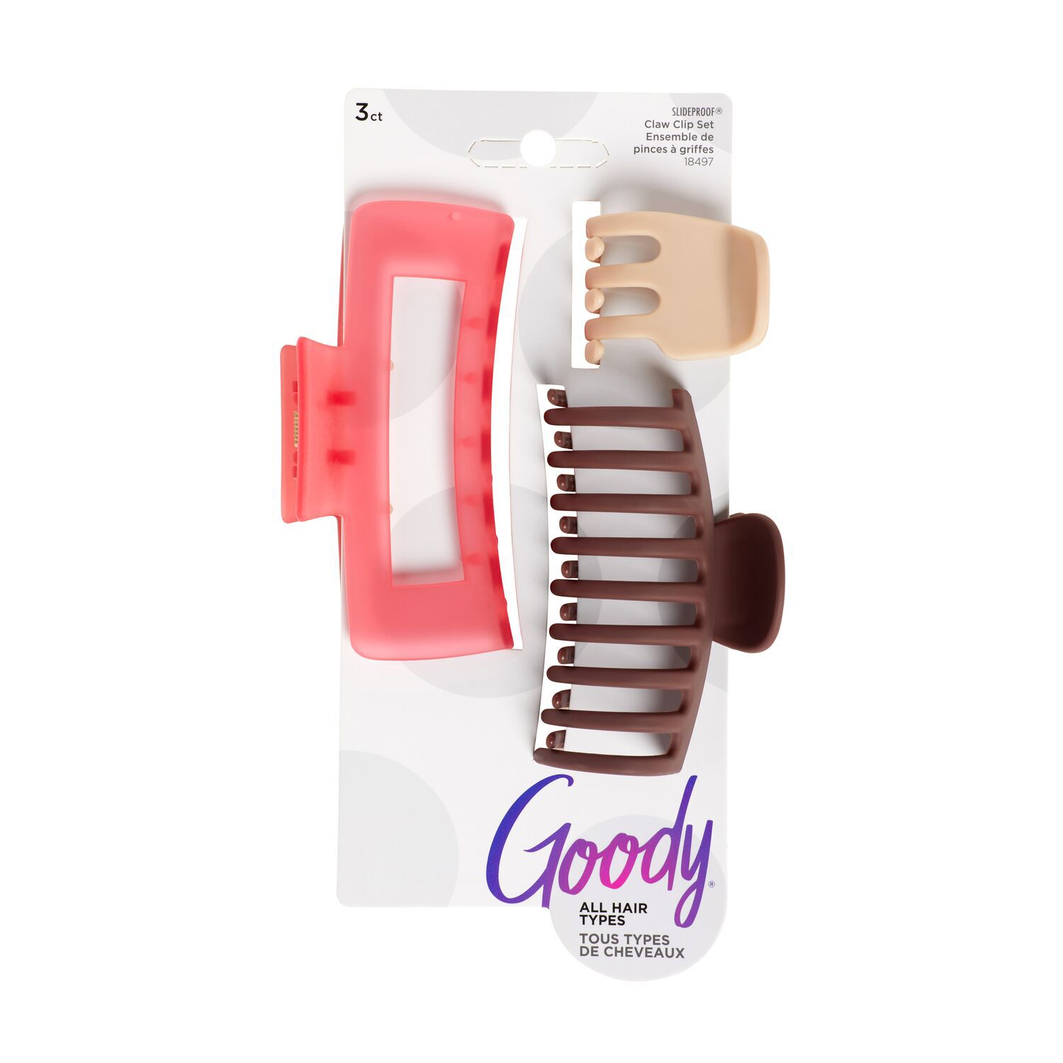 Goody Warm Claw Clips Rectangle 3 Count | Sally Beauty