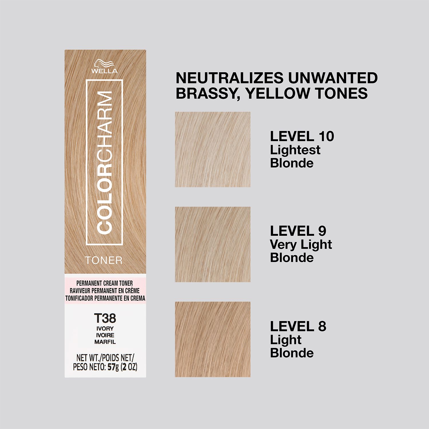 Wella colorcharm T38 Ivory Permanent Cream Toner | Sally Beauty