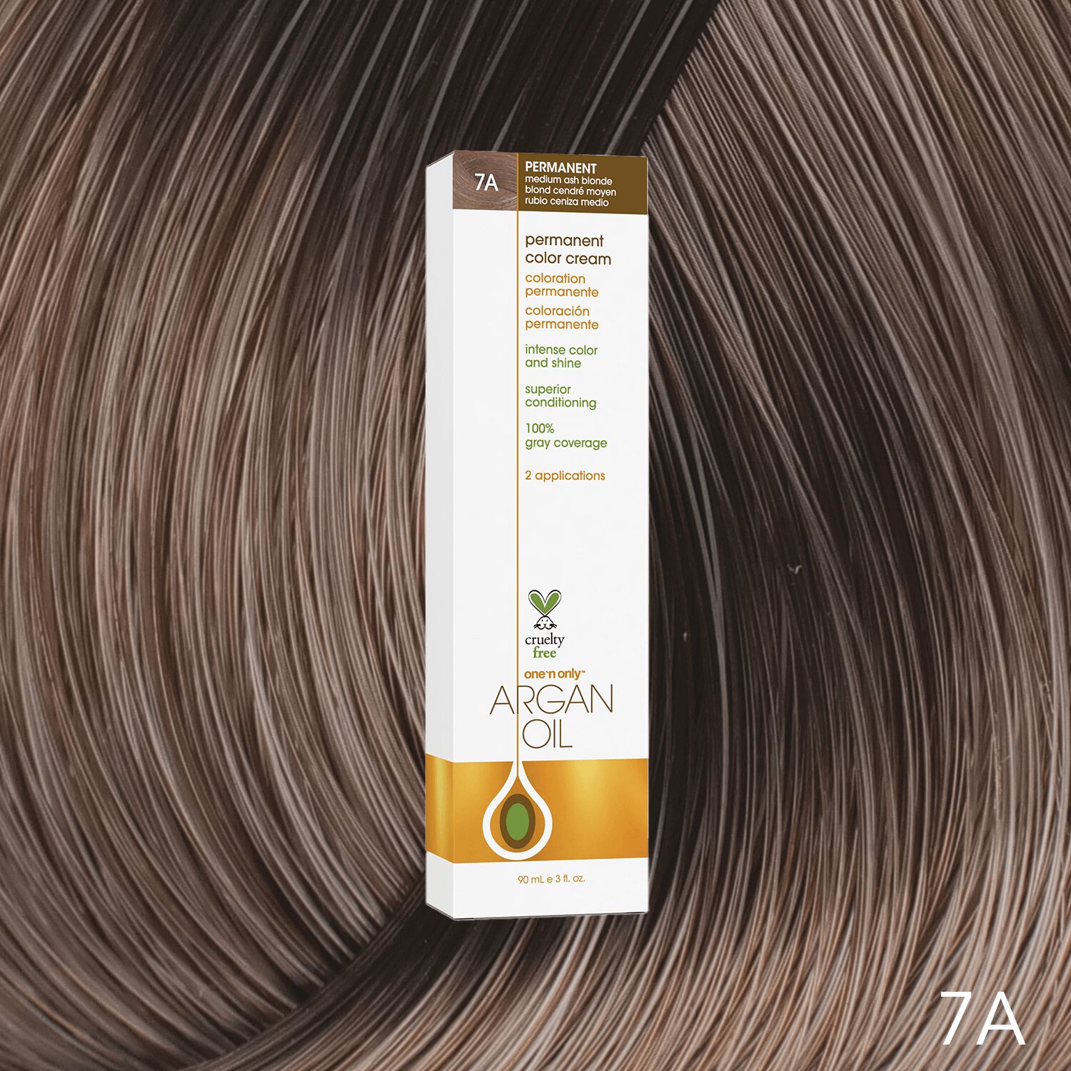 One N' Only Argan Oil Permanent Color Cream 7A Medium Ash Blonde ...