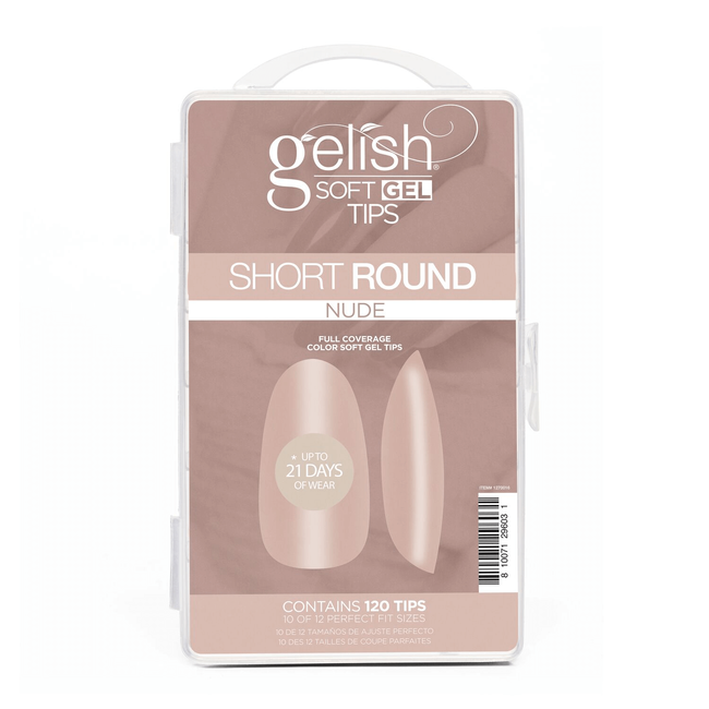 Gelish Soft Gel Tips 120 CT Short Round | Full Coverage | Sally Beauty