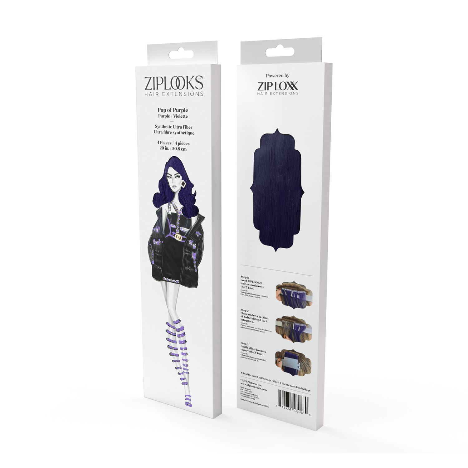 ZIPLOOKS Pop Of Purple 20'' Ultra Fiber Hair Extensions | Sally Beauty