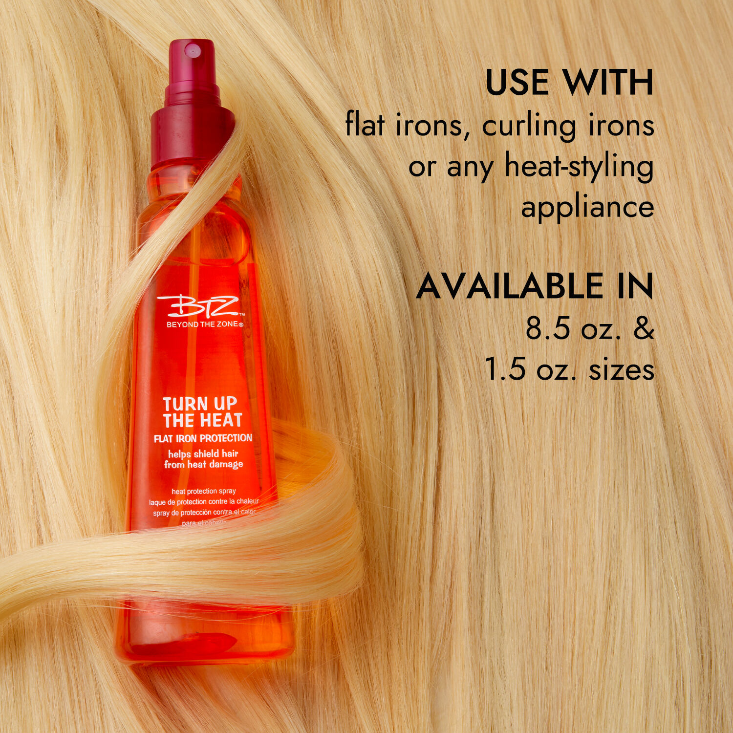 Beyond The Zone Turn Up The Heat Flat Iron Protection Spray | Heat ...