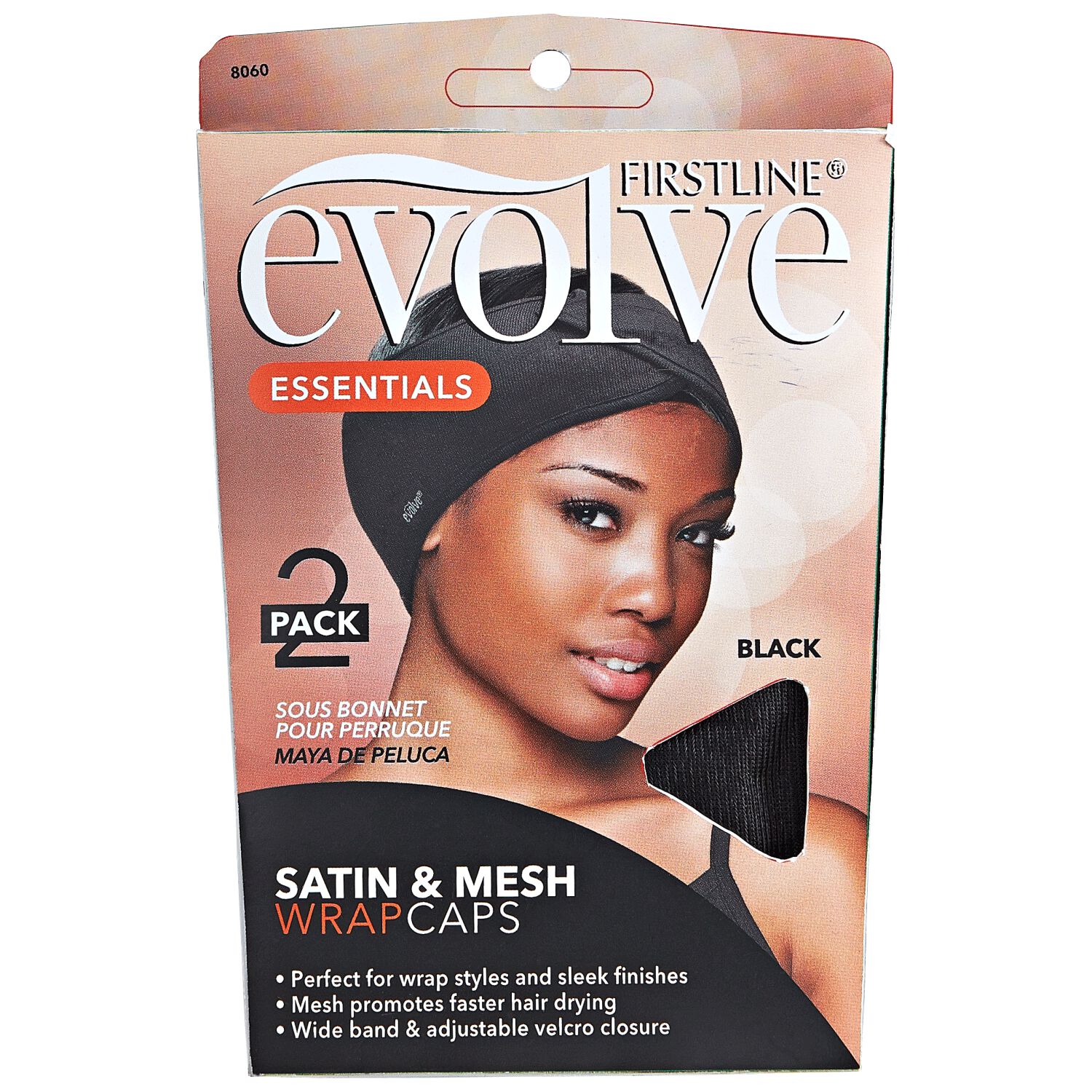 Evolve Satin and Mesh Wrap Caps 2 Pack