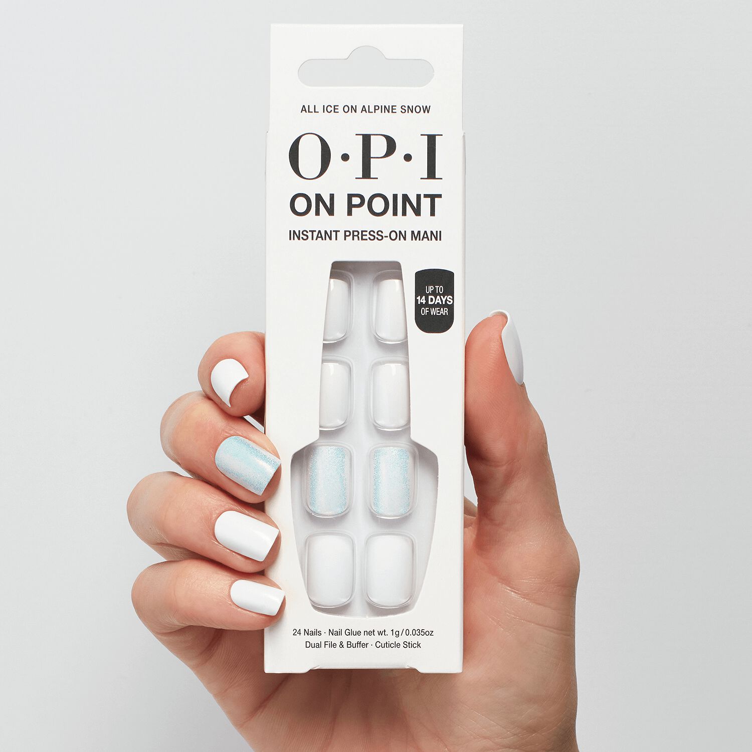 OPI On Point All Ice On Alpine Snow® Press-On Nails | Sally Beauty