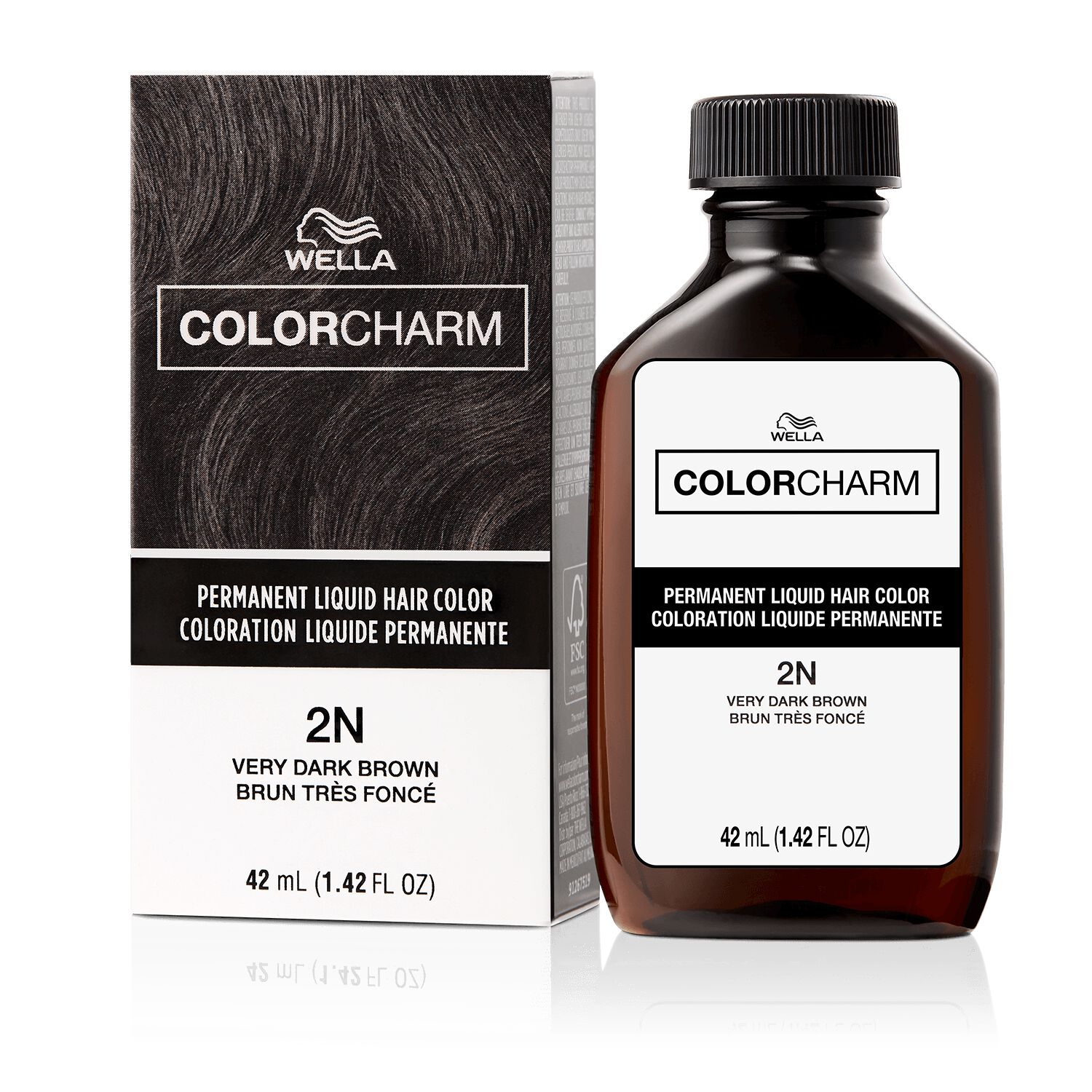 2N Very Dark Brown colorcharm Permanent Liquid Hair Color by Wella ...