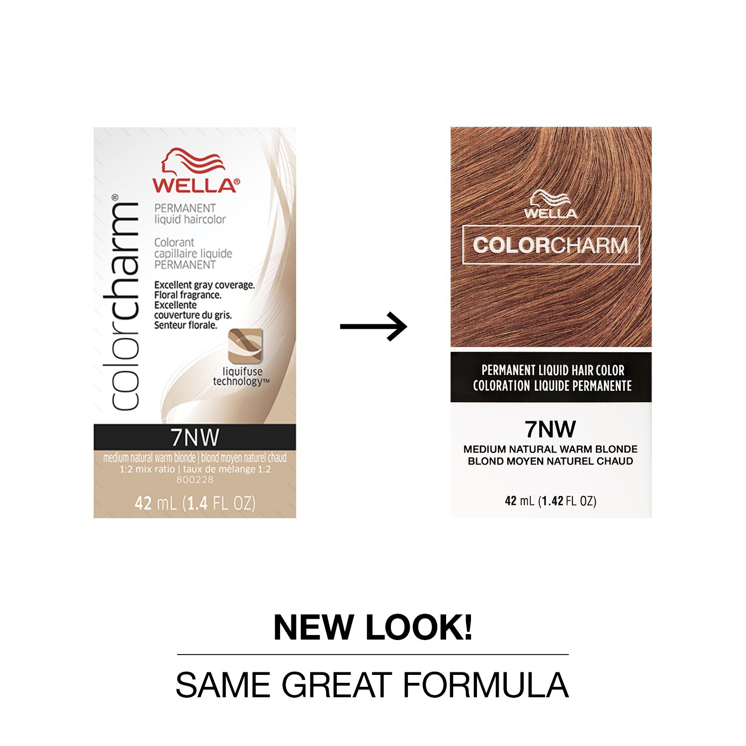 7NW Medium Natural Warm Blonde colorcharm Permanent Liquid Hair Color ...