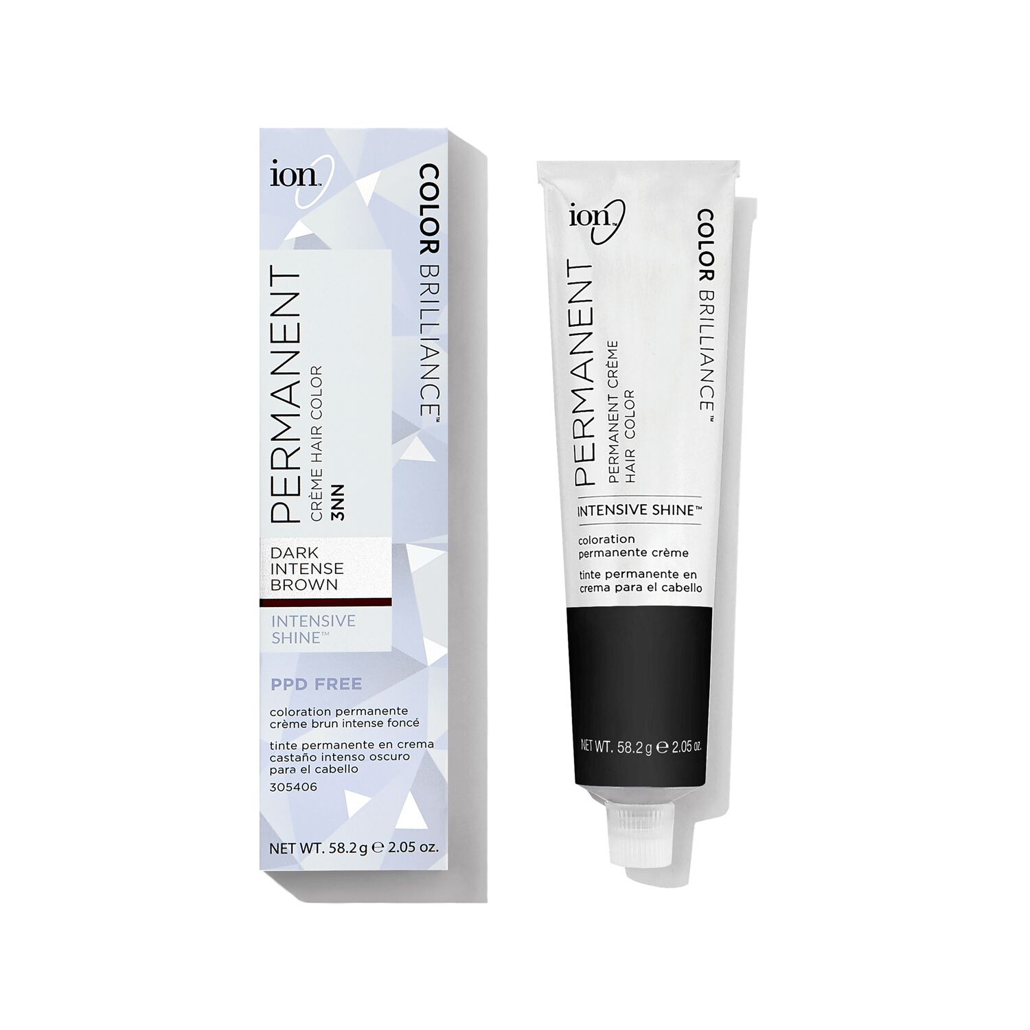 Ion 3NN Dark Intense Brown Permanent Creme Hair Color by Color ...