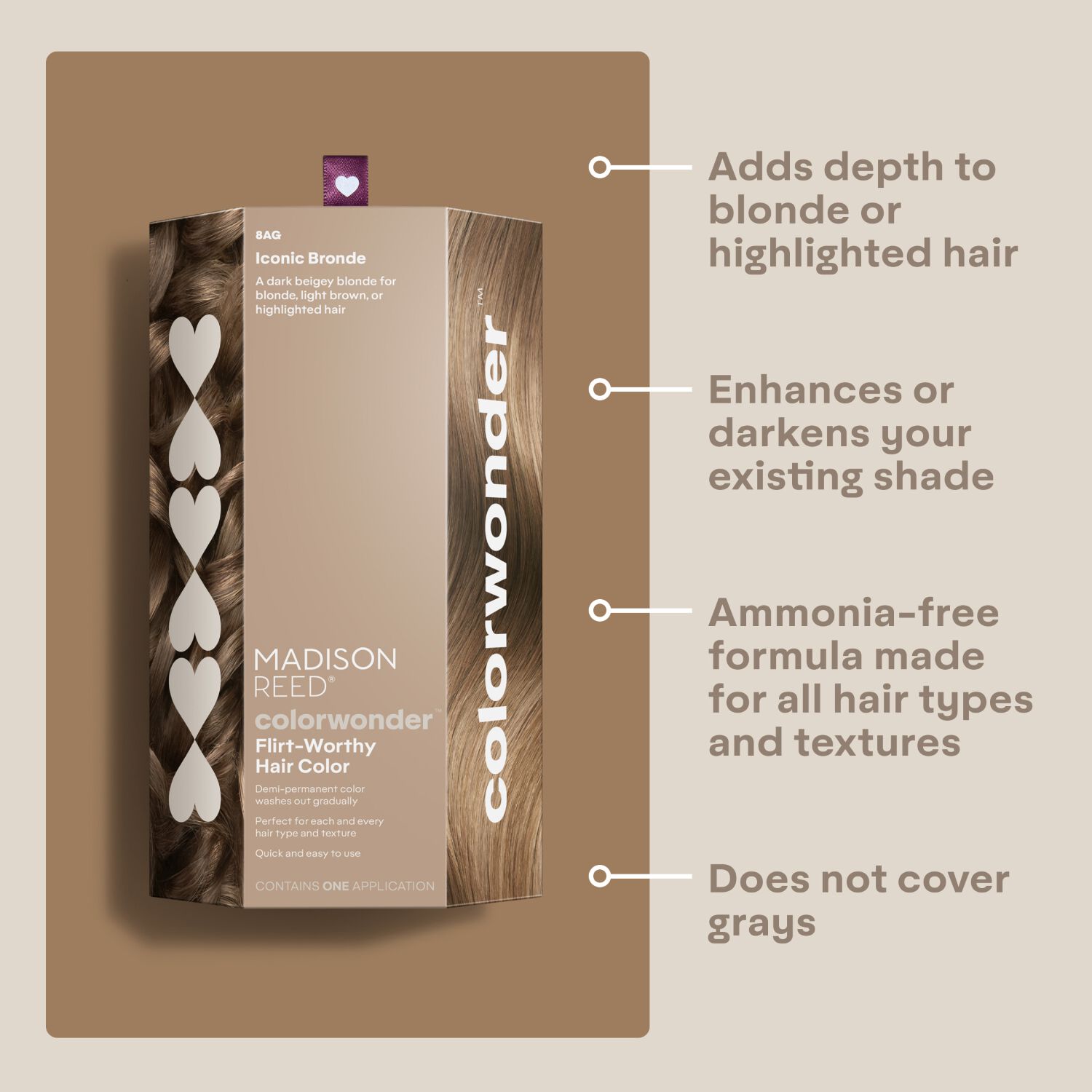ColorWonder Demi-Permanent Hair Color Kit 8AG Iconic Bronde | Sally Beauty