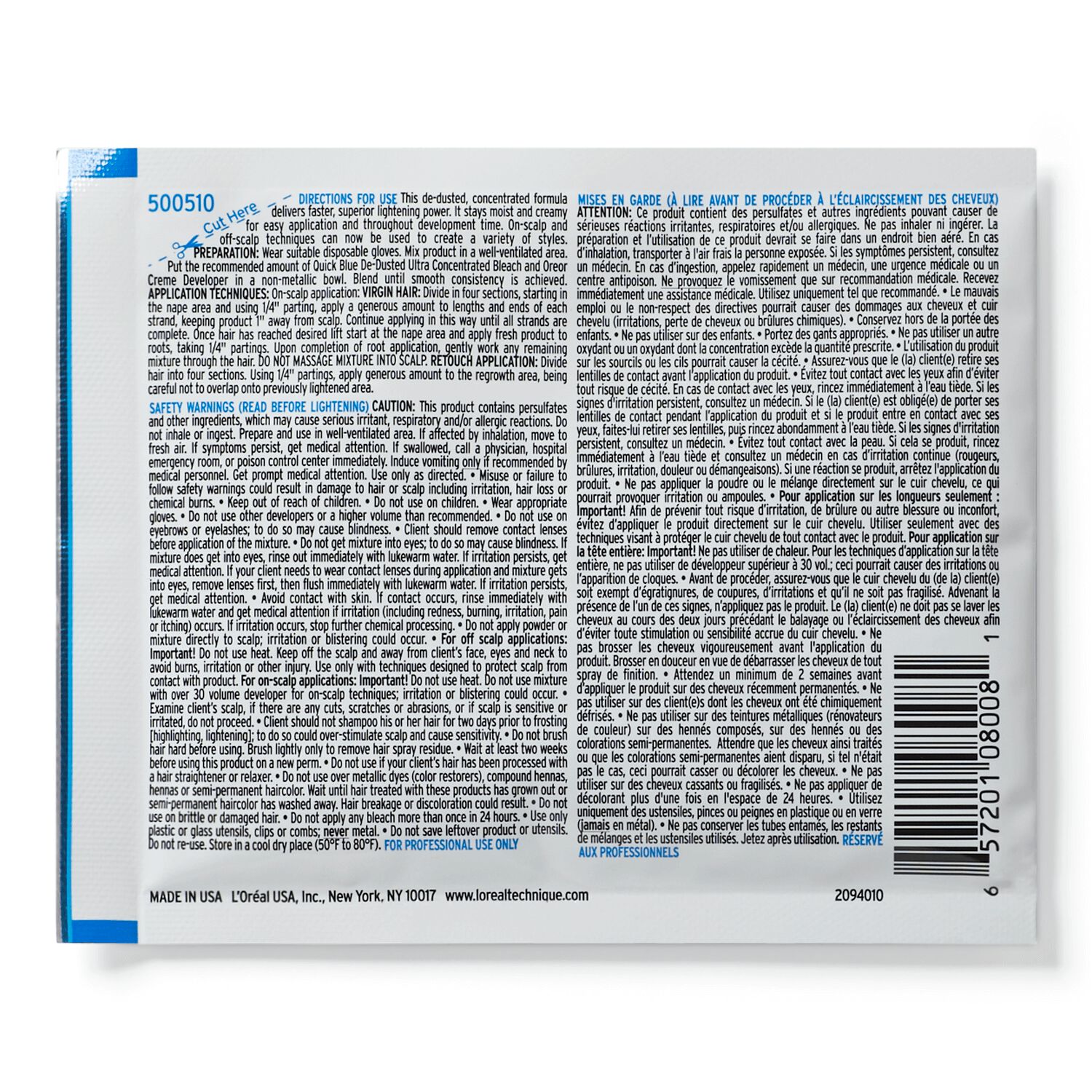 L'Oreal Quick Blue High Performance Powder Lightener Packette by L ...