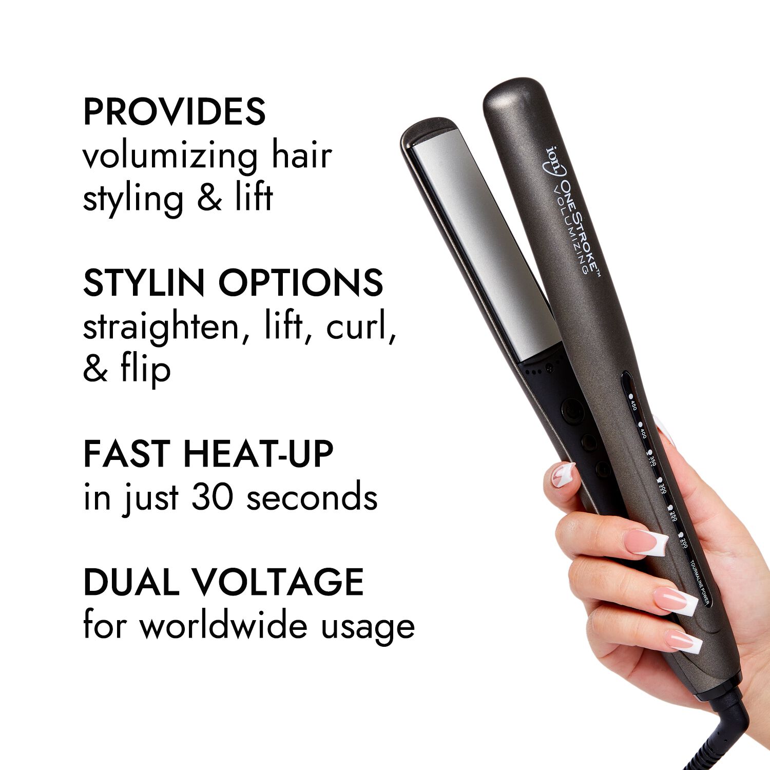 One Stroke Perpetual Heat Ceramic Flat Iron (1 in) by Ion | Flat Irons ...
